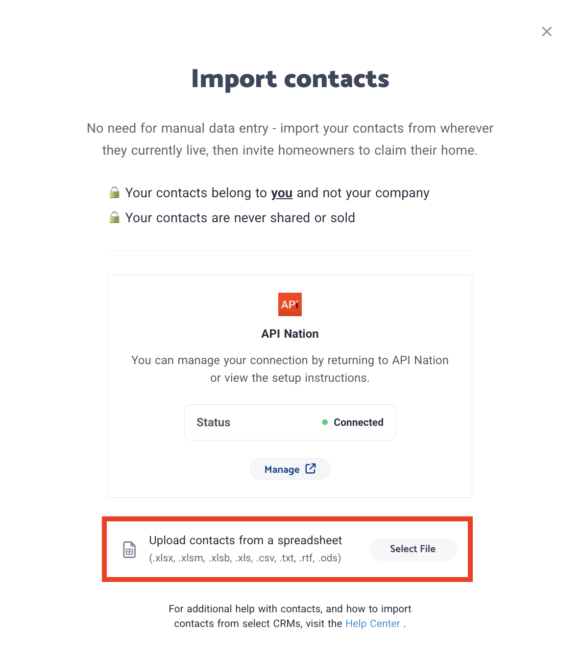 Import Your Contacts – Home